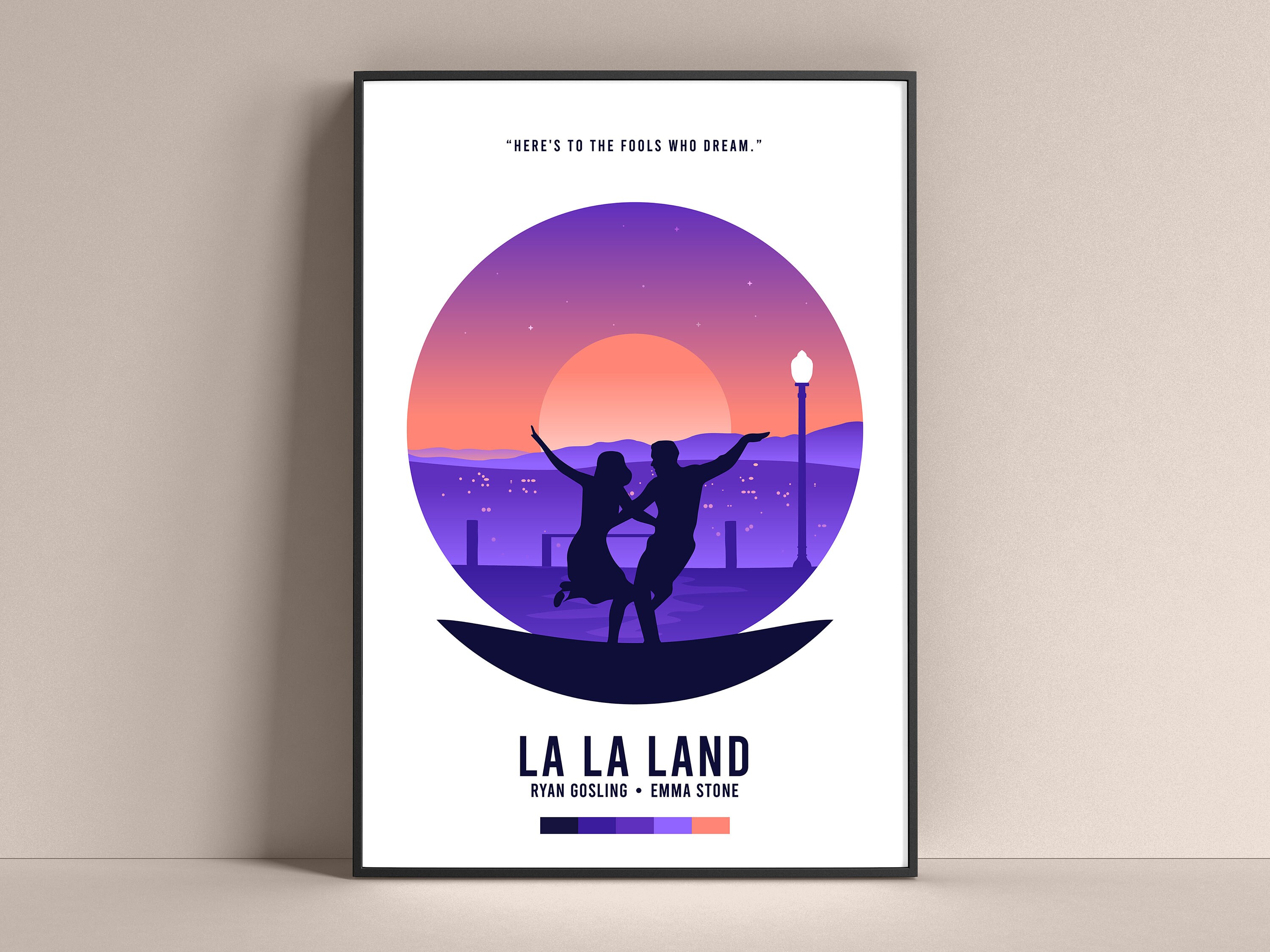 La La Land Minimalist Poster Print Artwork Staring Ryan Gosling and ...