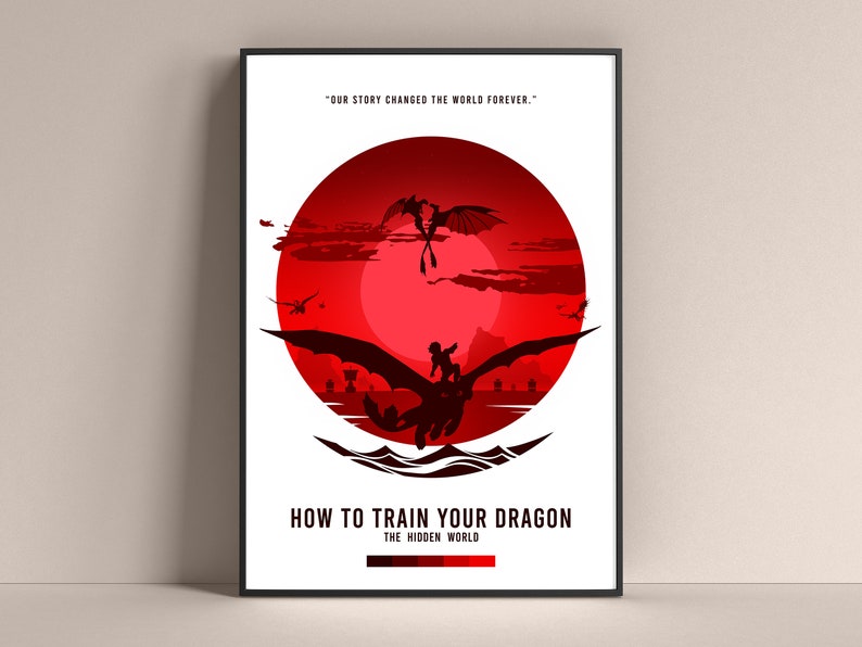 How to Train Your Dragon Posters, HTTYD Trilogy, Minimal Movie Poster ...