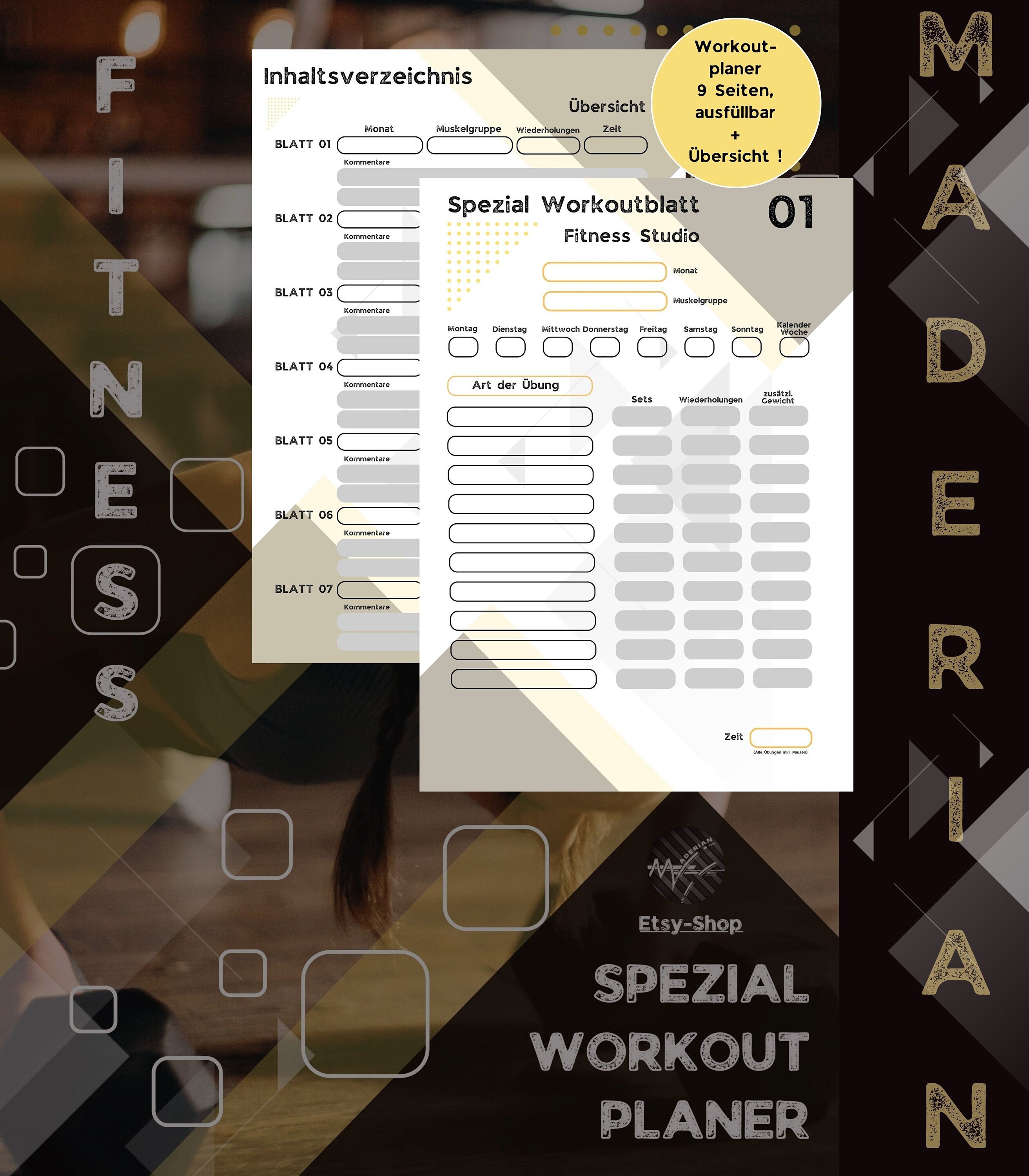 Printable, Fillable, Muscle Groups, Workout Planner for Gym ...