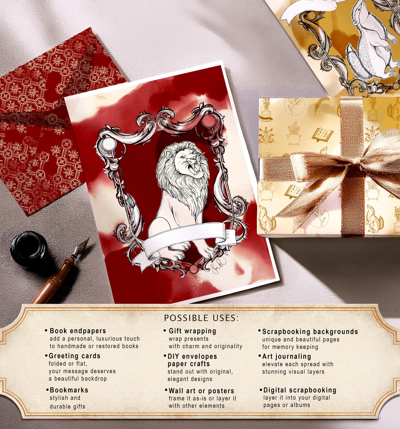 BUNDLE WIZARD Digital Paper Set Gift Fantasy Print Magical Wizard ...