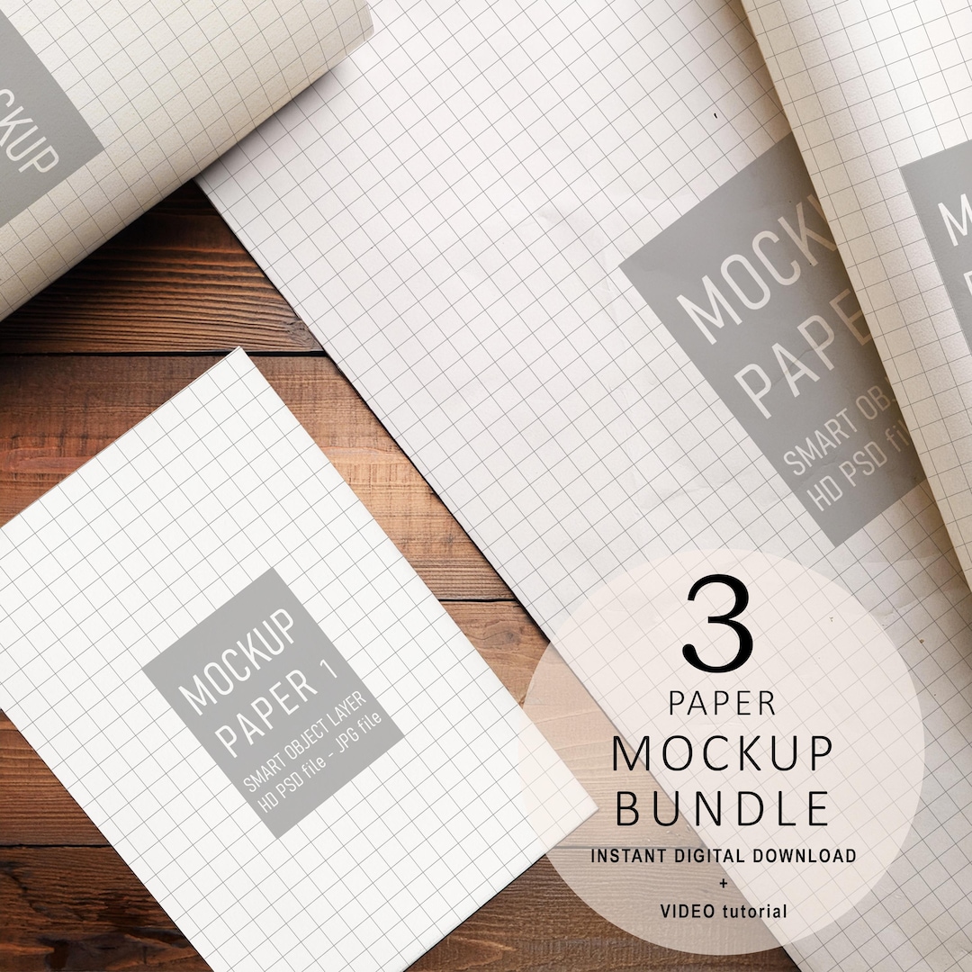 PAPER Mockup Bundle Blank Wrapping Paper Mockup Clean Rustic Realistic ...