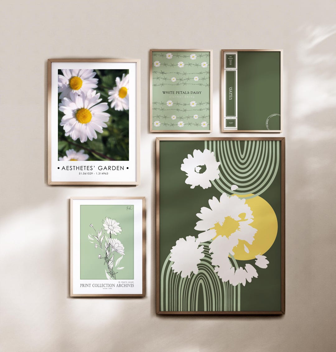 FLOWER DAISY Wall Art PRINTABLE Daisy Wall Print Daisy Spring Room Art ...
