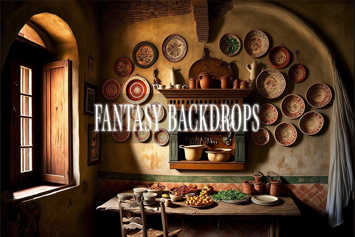 Mediterranean Rooms Digital Backdrops, Portrait Backdrop Overlays ...