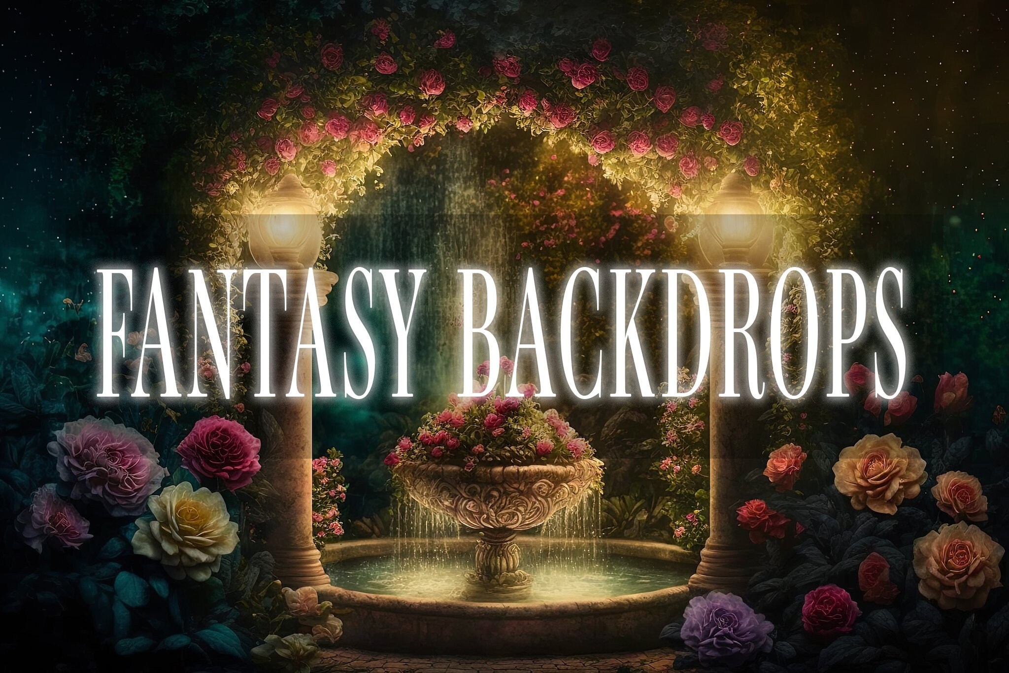 Glowing Grottos Digital Backdrops, Portrait Backdrop Overlays, Studio ...