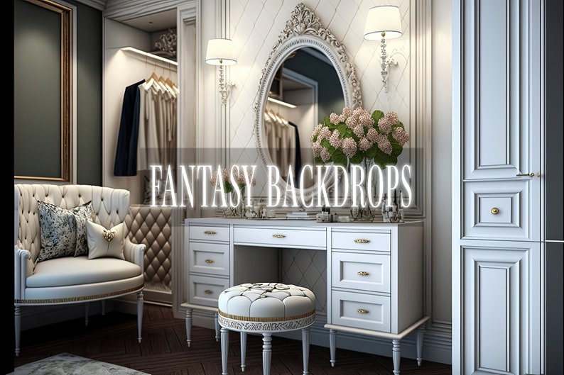 Luxe Dressing Rooms Digital Backdrops, Portrait Backdrop Overlays ...