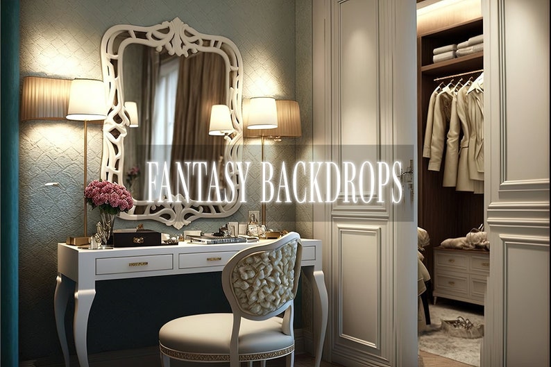 Luxe Dressing Rooms Digital Backdrops, Portrait Backdrop Overlays ...