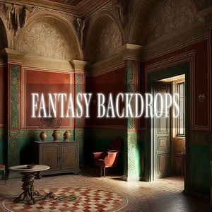 Mediterranean Rooms Digital Backdrops, Portrait Backdrop Overlays ...