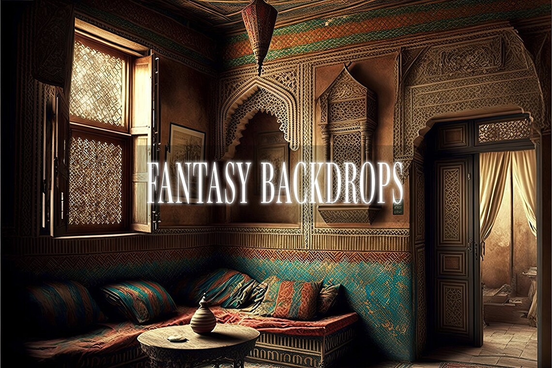Middle Eastern Rooms Digital Backdrops, Portrait Backdrop Overlays ...