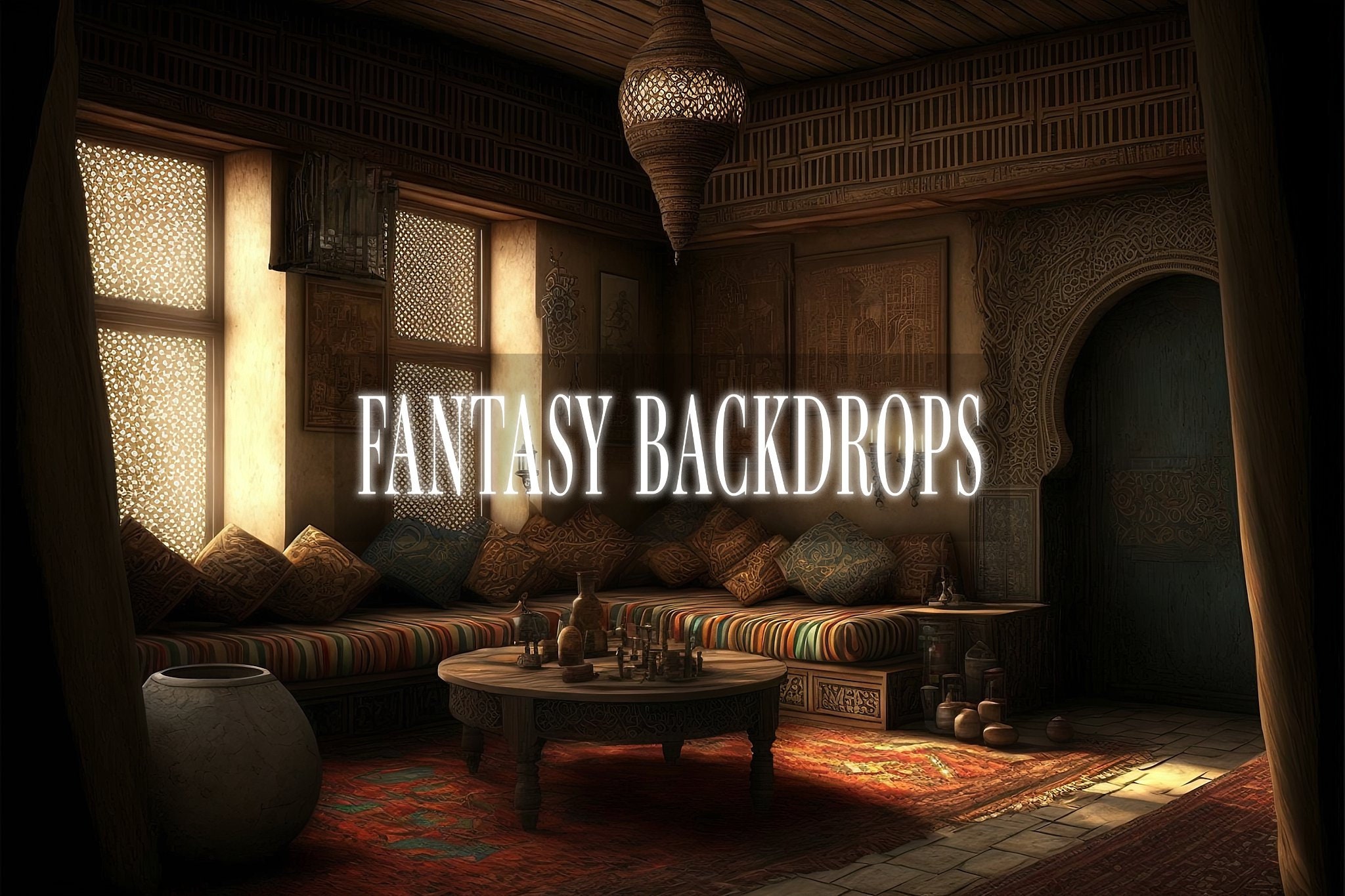Middle Eastern Rooms Digital Backdrops, Portrait Backdrop Overlays ...