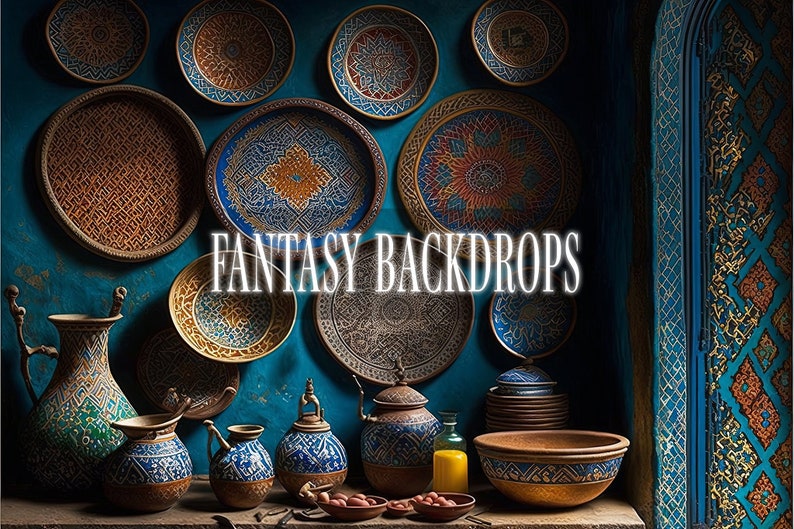 Middle Eastern Rooms Digital Backdrops, Portrait Backdrop Overlays ...