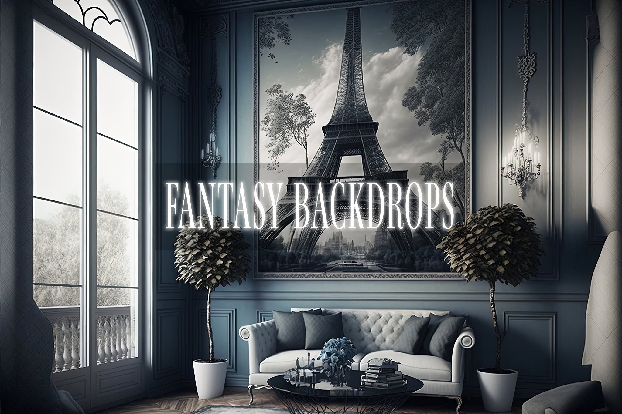 Paris Rooms Digital Backdrops, Portrait Backdrop Overlays, Studio ...