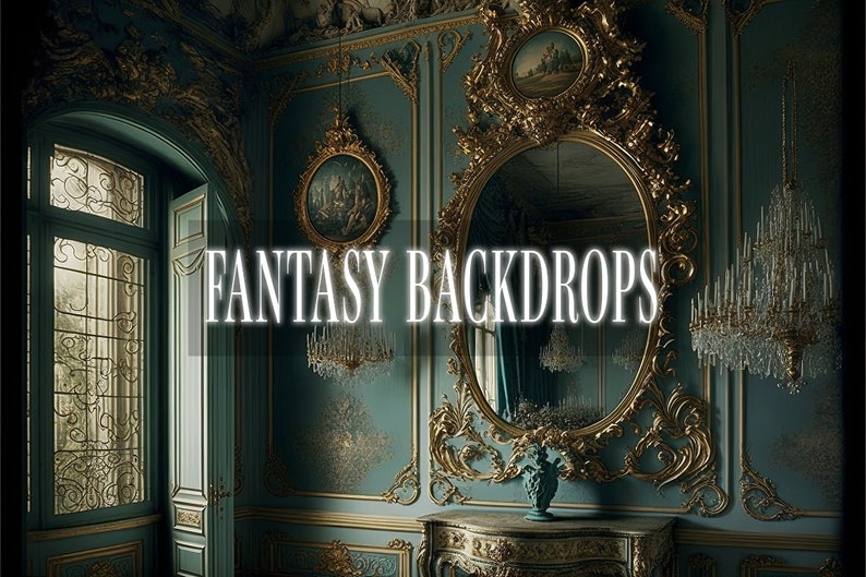 Baroque Rooms Digital Backdrops, Portrait Backdrop Overlays, Studio ...