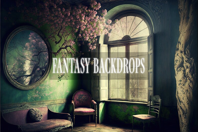 Spring Rooms Digital Backdrops, Portrait Backdrop Overlays, Studio ...