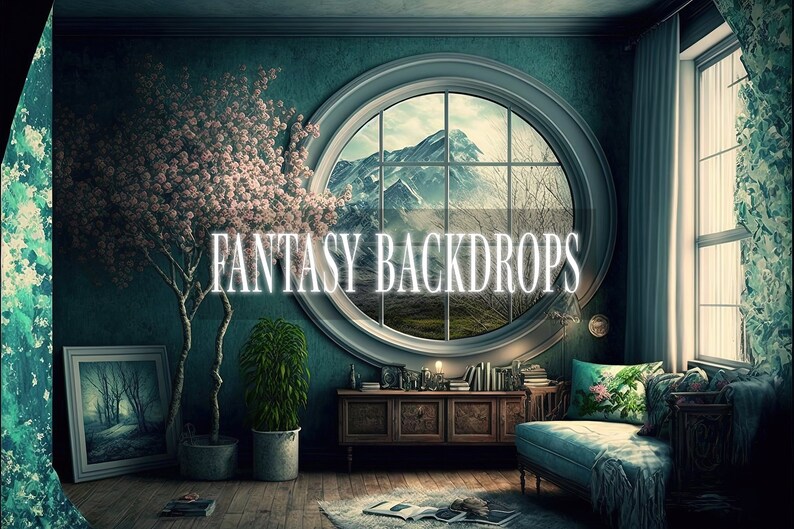 Spring Rooms Digital Backdrops, Portrait Backdrop Overlays, Studio ...