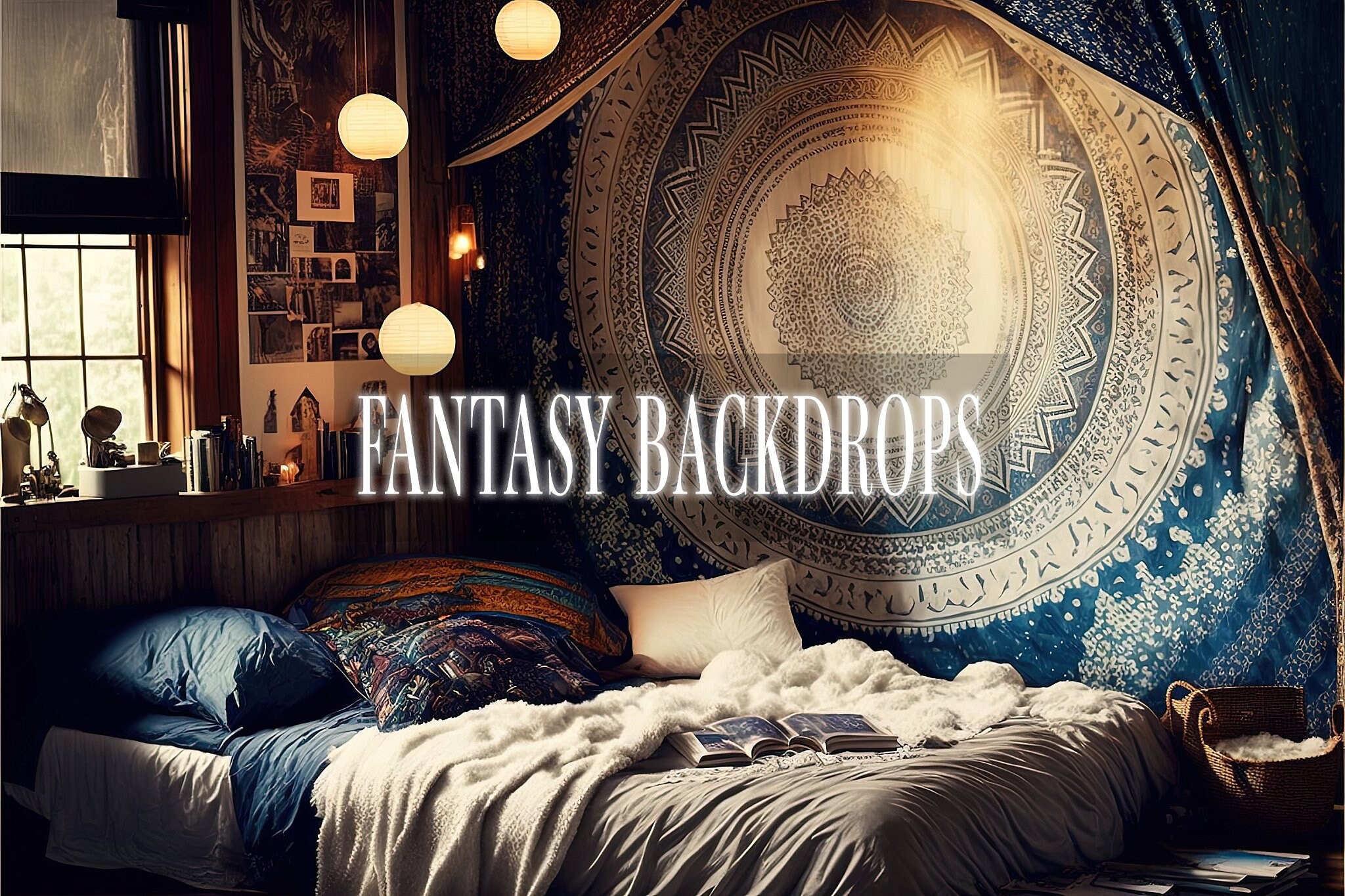 Rugged Urban Rooms Digital Backdrops, Portrait Backdrop Overlays ...