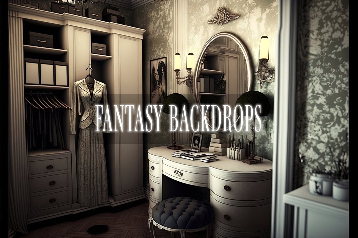 Luxe Dressing Rooms Digital Backdrops, Portrait Backdrop Overlays ...