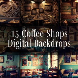 Coffee Shops Digital Backdrops, Portrait Backdrop Overlays, Studio ...