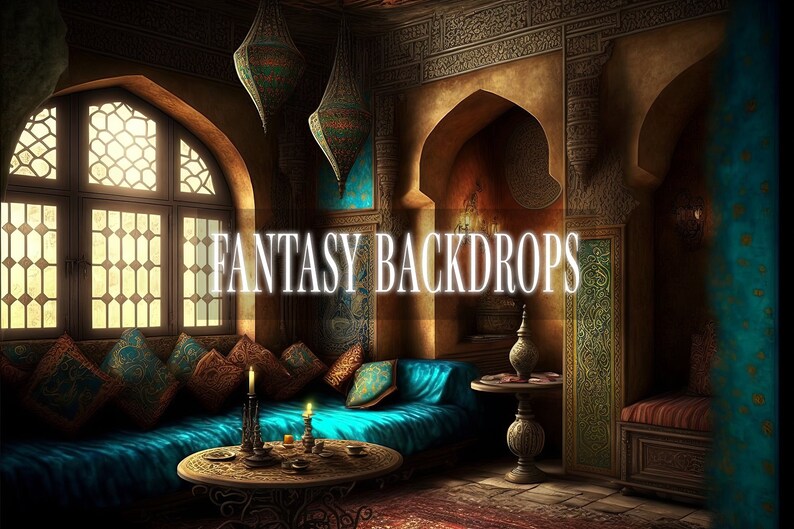 Middle Eastern Rooms Digital Backdrops, Portrait Backdrop Overlays ...
