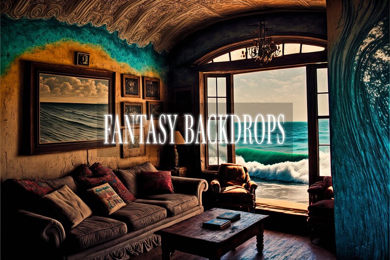 Malibu Rooms Digital Backdrops, Portrait Backdrop Overlays, Studio ...