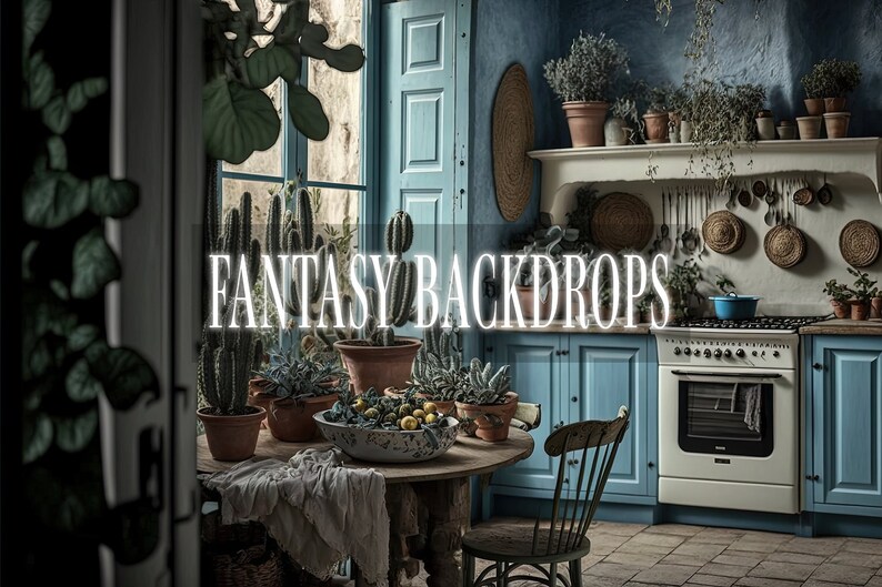 Boho Kitchens Digital Backdrops, Portrait Backdrop Overlays, Studio ...
