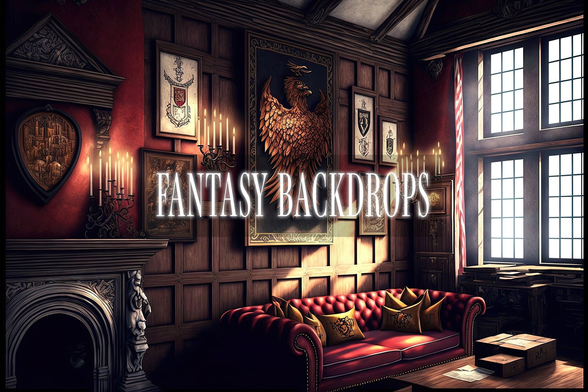 Wizarding Common Rooms Digital Backdrops, Portrait Backdrop Overlays ...