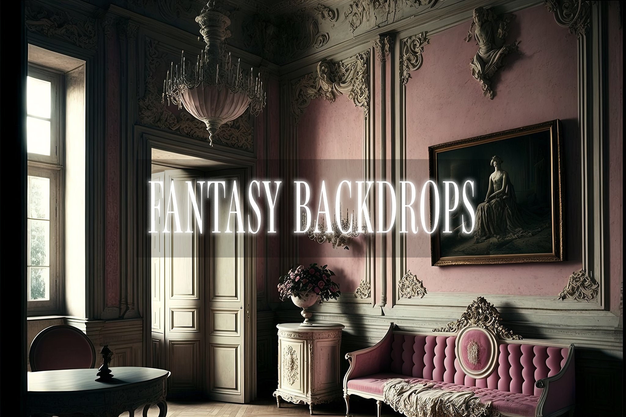Baroque Rooms Digital Backdrops, Portrait Backdrop Overlays, Studio ...