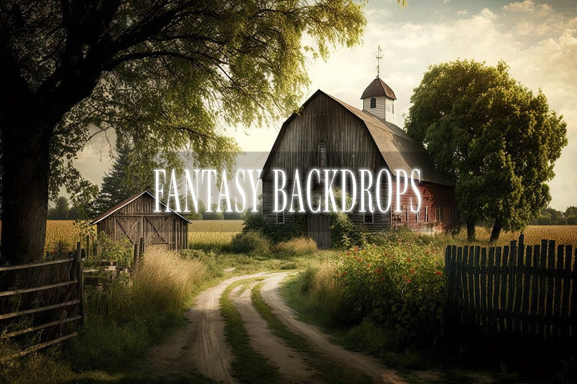 Rustic Barns Digital Backdrops, Portrait Backdrop Overlays, Studio ...