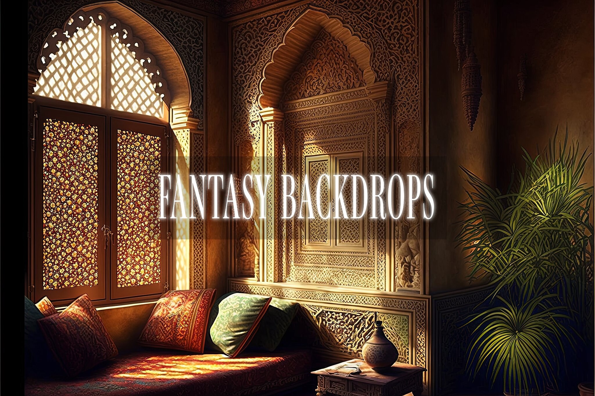 Middle Eastern Rooms Digital Backdrops, Portrait Backdrop Overlays ...