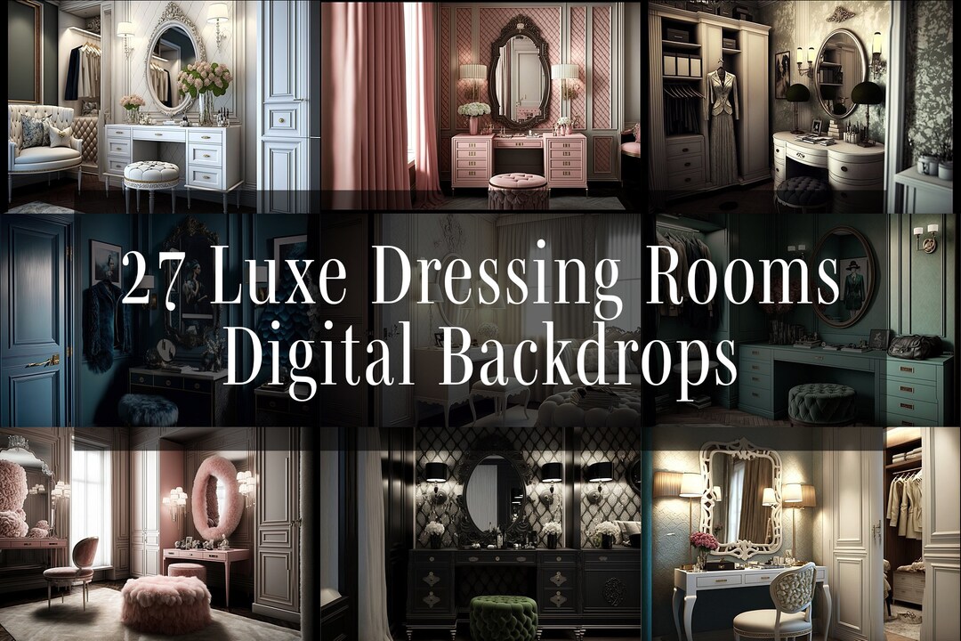 Luxe Dressing Rooms Digital Backdrops, Portrait Backdrop Overlays ...