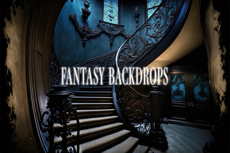 Mansion Staircases Digital Backdrops, Portrait Backdrop Overlays ...