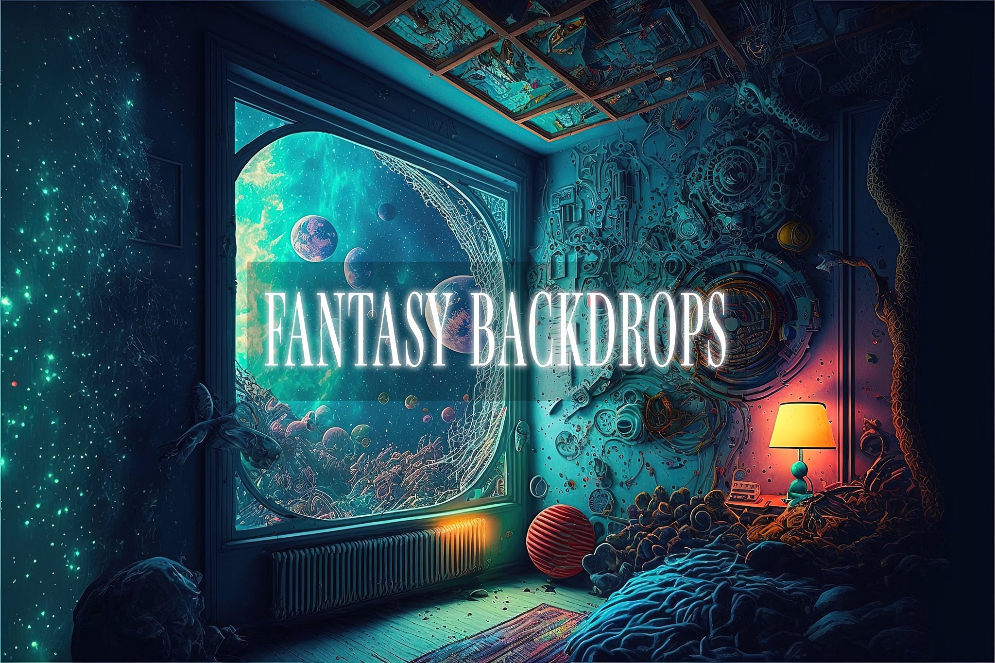 Space Rooms Digital Backdrops, Portrait Backdrop Overlays, Studio ...