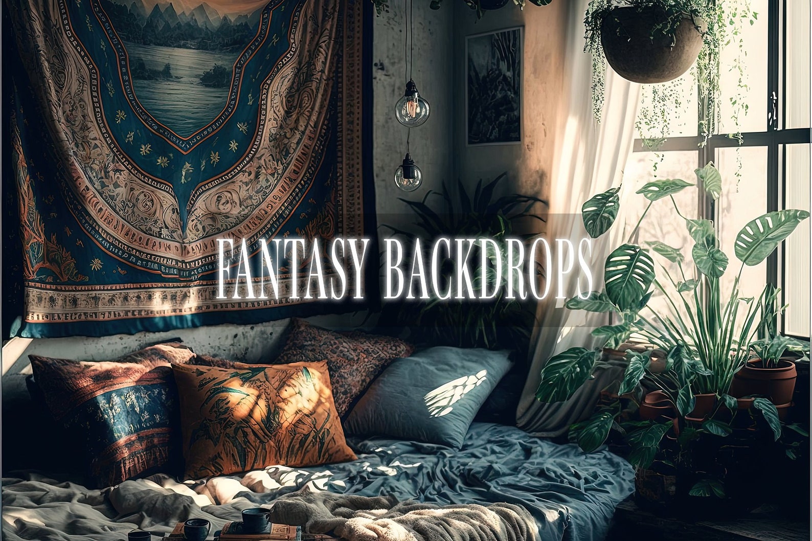 Rugged Urban Rooms Digital Backdrops, Portrait Backdrop Overlays ...