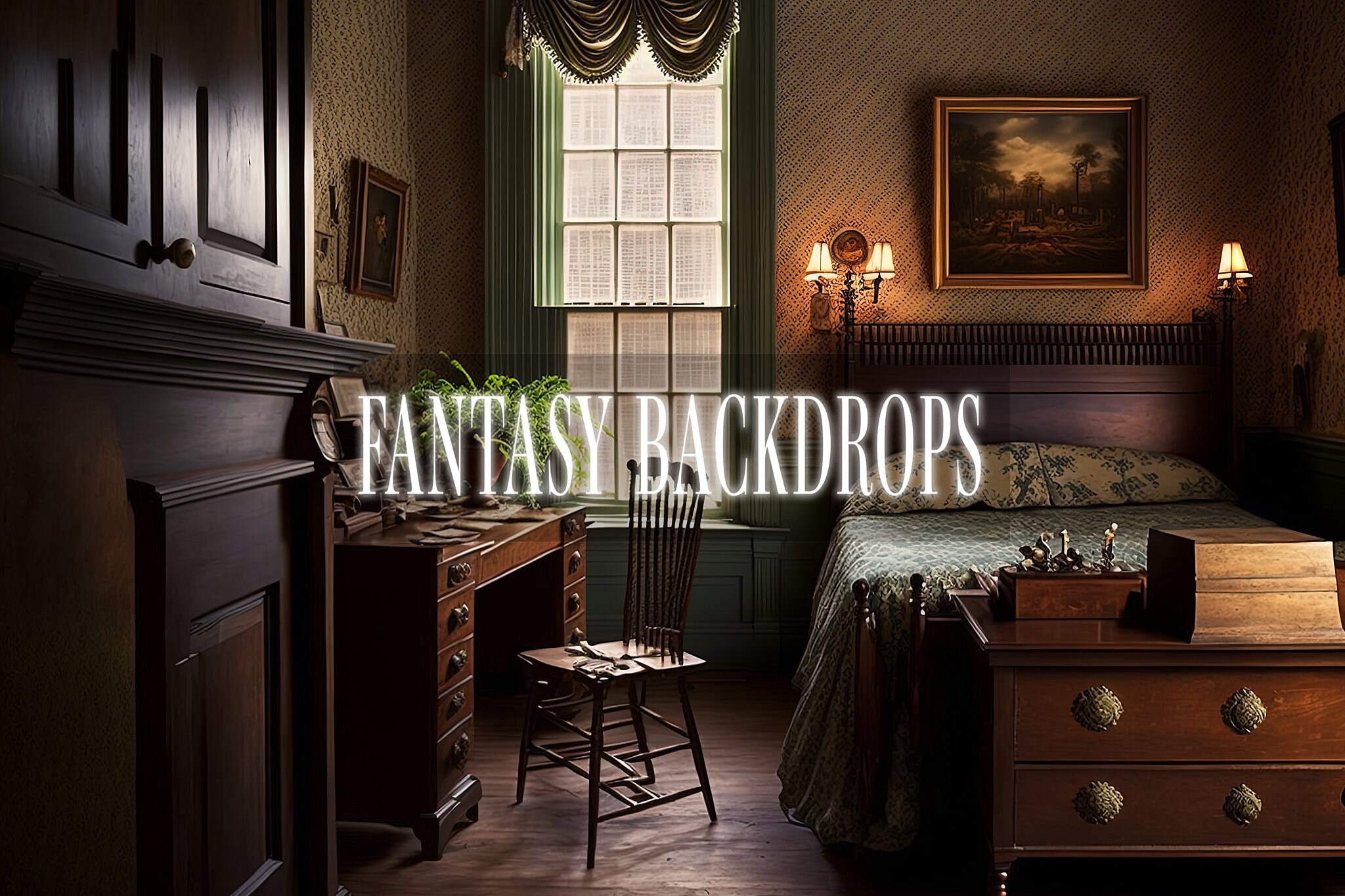 Colonial Rooms Digital Backdrops, Portrait Backdrop Overlays, Studio ...