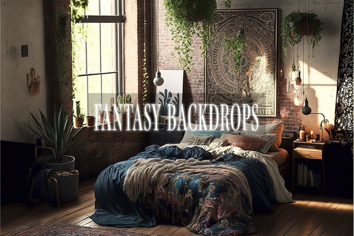 Rugged Urban Rooms Digital Backdrops, Portrait Backdrop Overlays ...