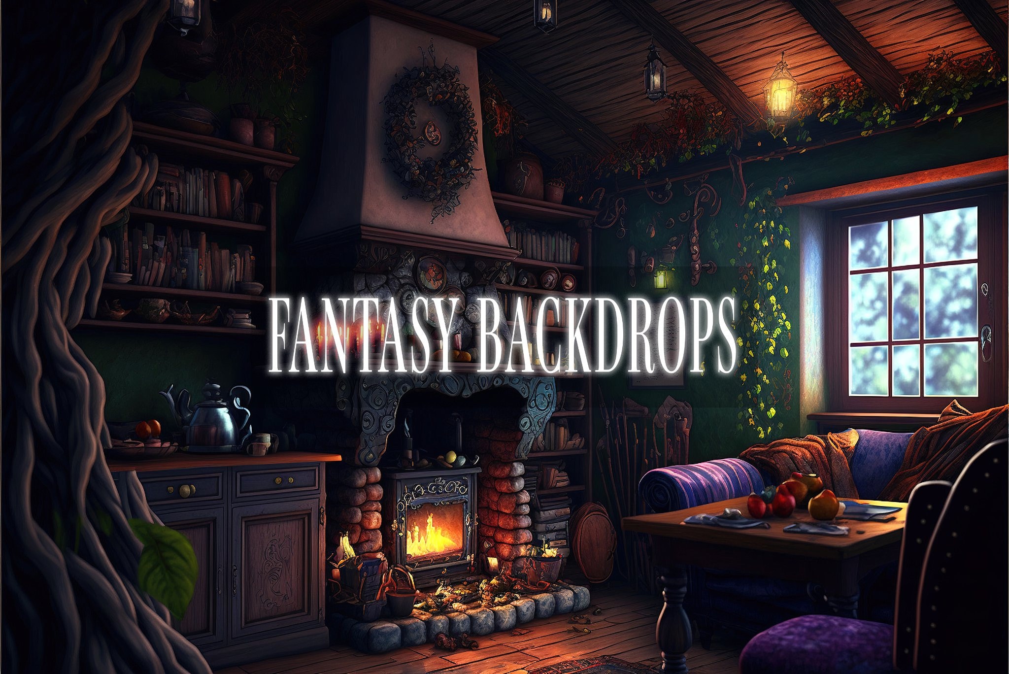 Magic Cabins Digital Backdrops, Portrait Backdrop Overlays, Studio ...
