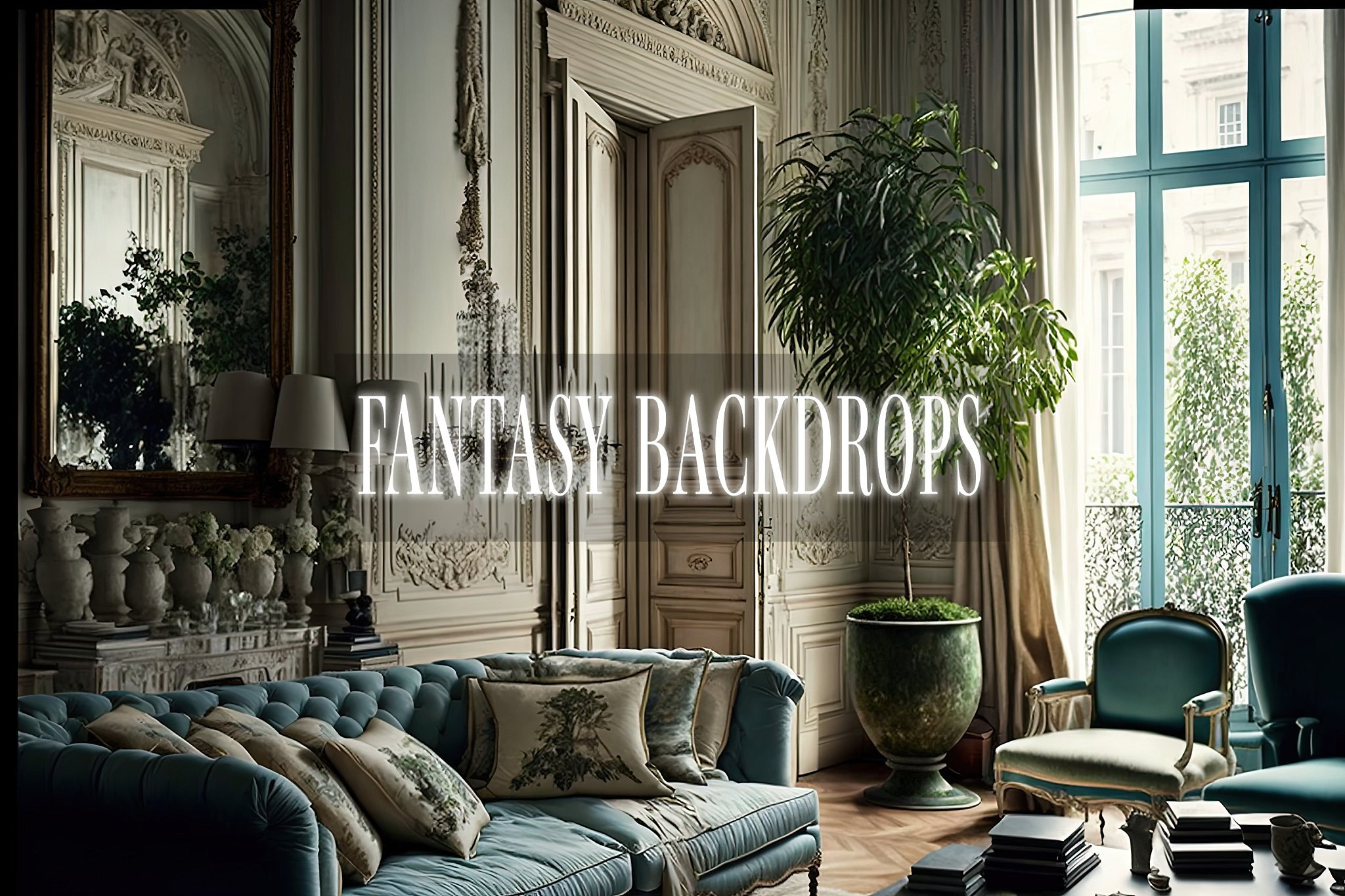 Paris Rooms Digital Backdrops, Portrait Backdrop Overlays, Studio ...