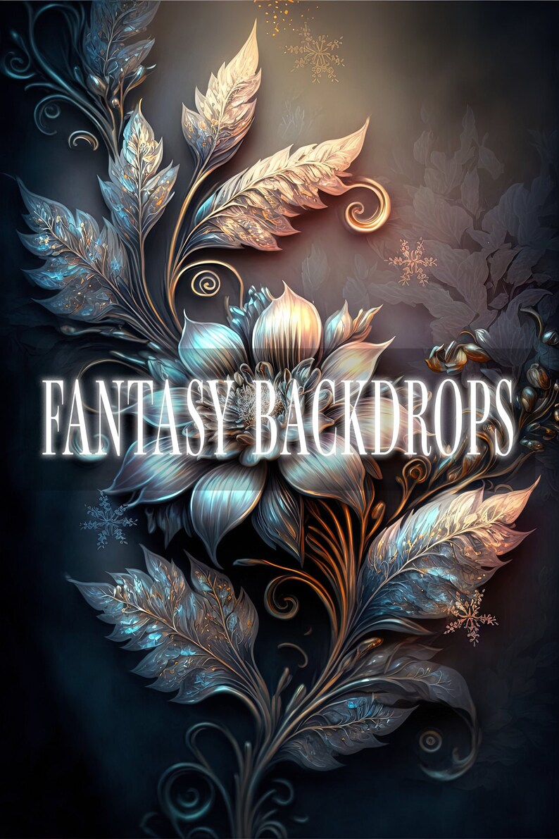 Silver Florals Digital Backdrops, Portrait Backdrop Overlays, Studio ...