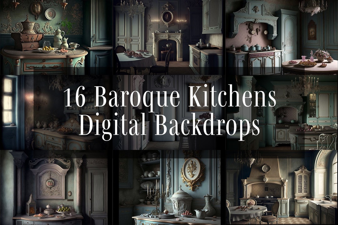 Baroque Kitchens Digital Backdrops, Portrait Backdrop Overlays, Studio ...