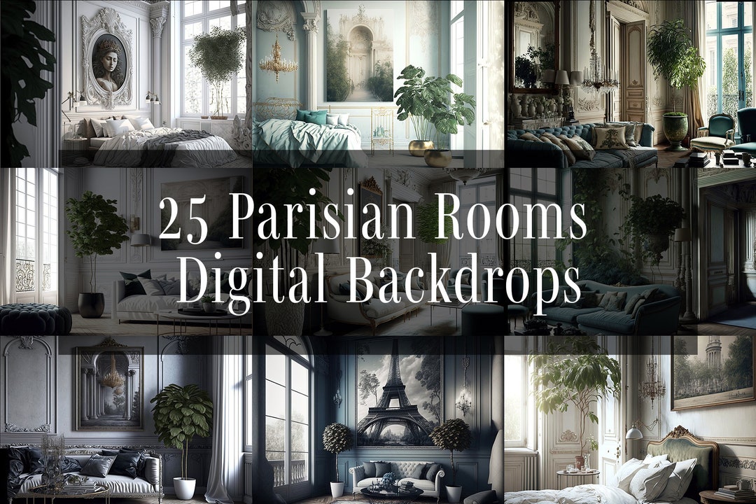 Paris Rooms Digital Backdrops, Portrait Backdrop Overlays, Studio ...