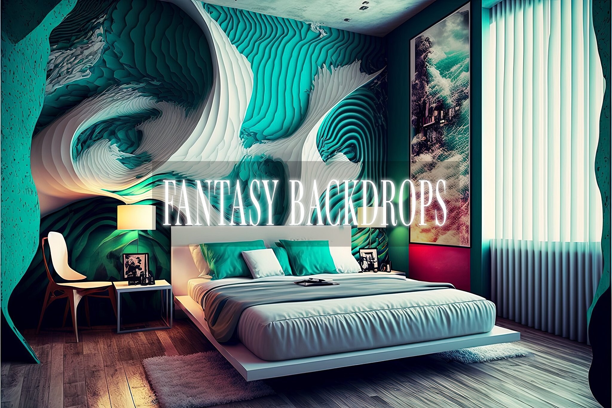 Miami Rooms Digital Backdrops, Portrait Backdrop Overlays, Studio ...