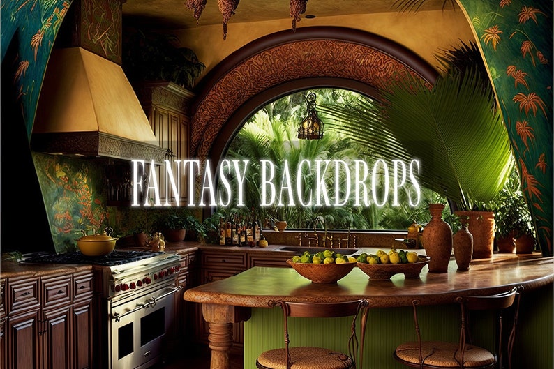 Exotic Kitchens Digital Backdrops, Portrait Backdrop Overlays, Studio ...