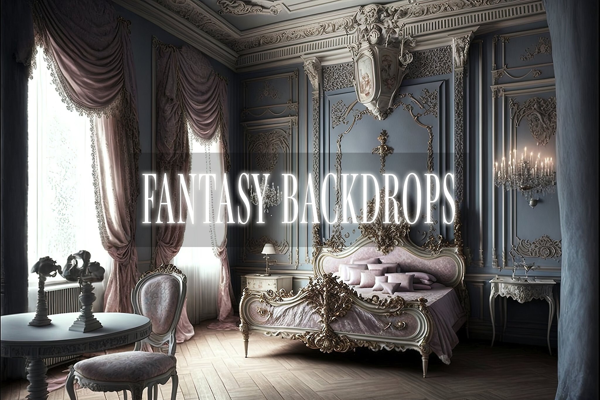 Baroque Rooms Digital Backdrops, Portrait Backdrop Overlays, Studio ...
