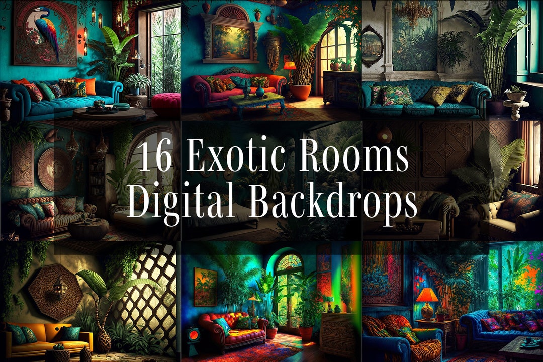 Exotic Rooms Digital Backdrops, Portrait Backdrop Overlays, Studio ...