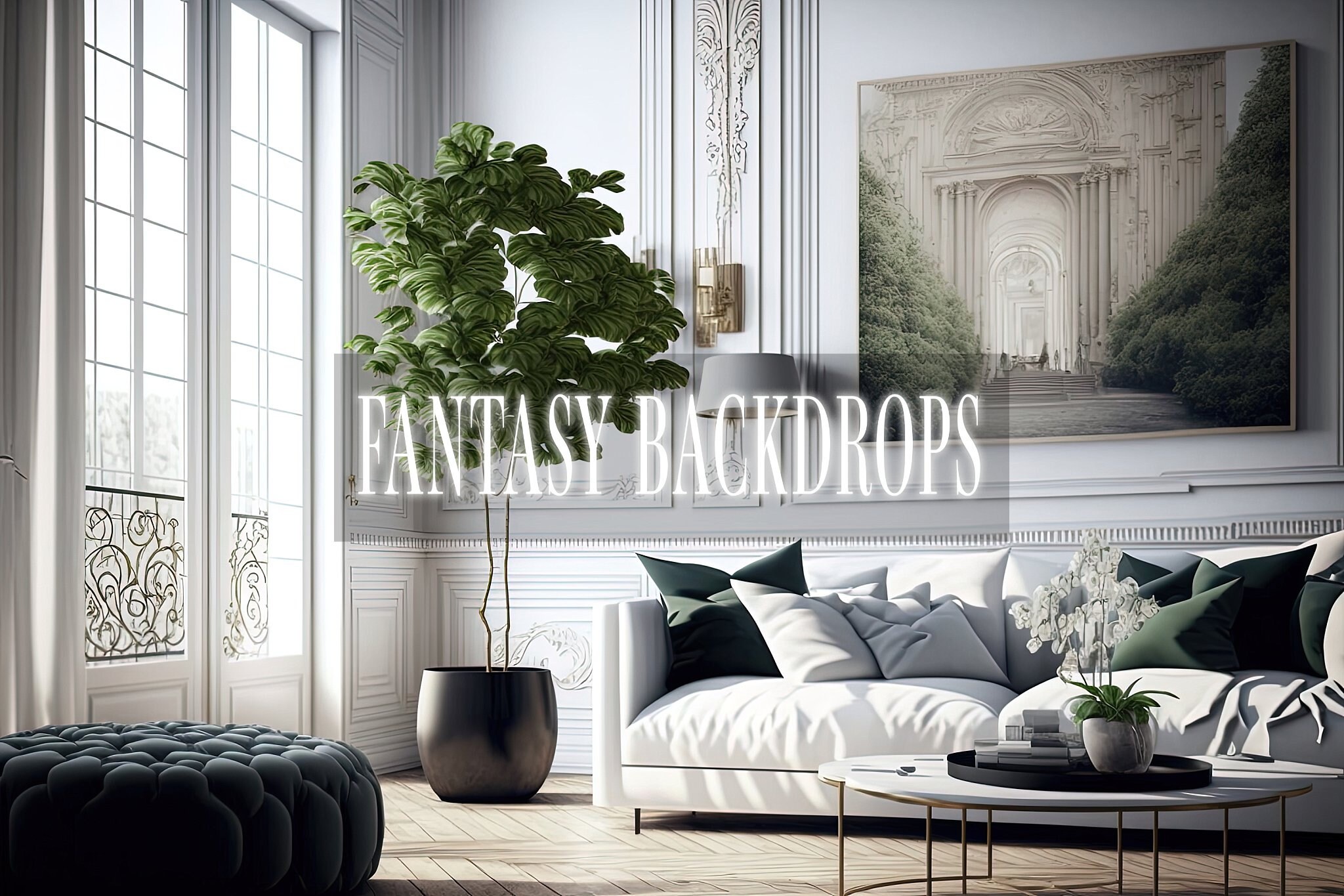 Paris Rooms Digital Backdrops, Portrait Backdrop Overlays, Studio ...