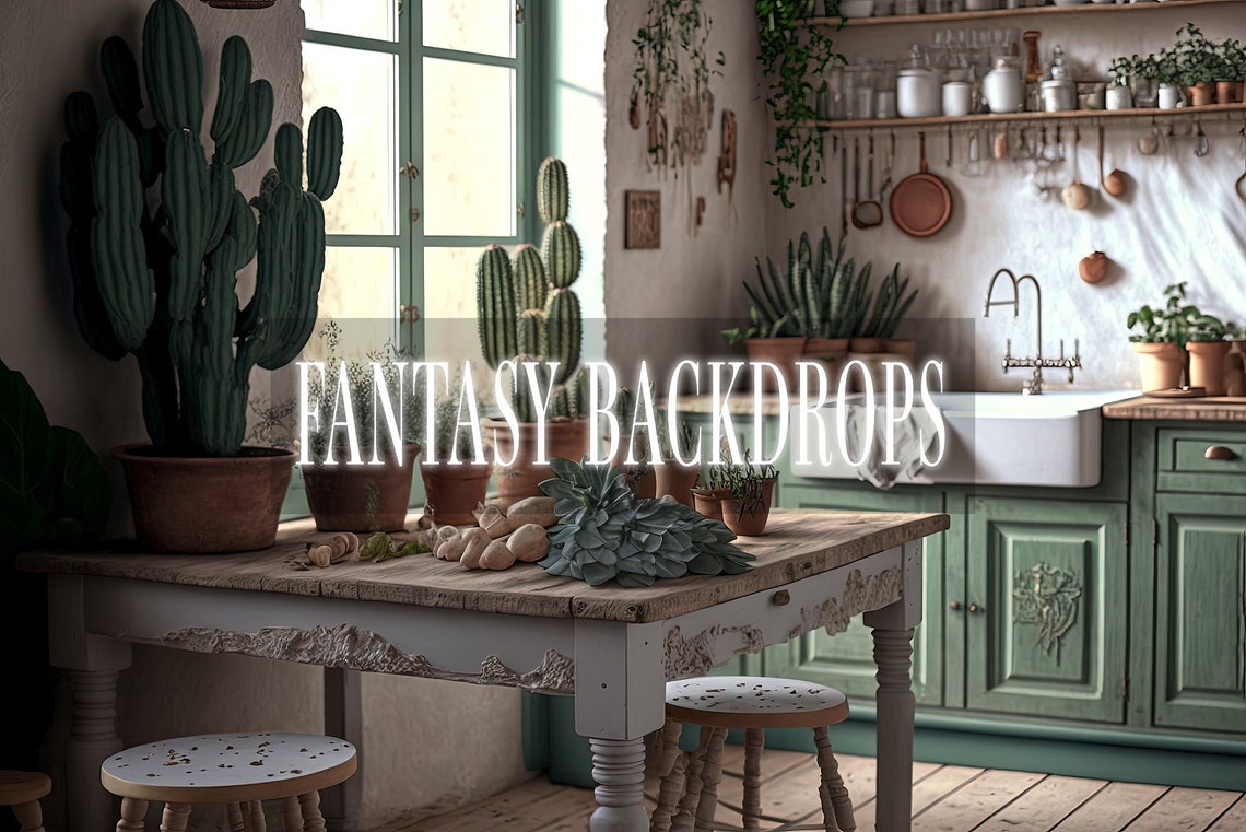 Boho Kitchens Digital Backdrops, Portrait Backdrop Overlays, Studio ...