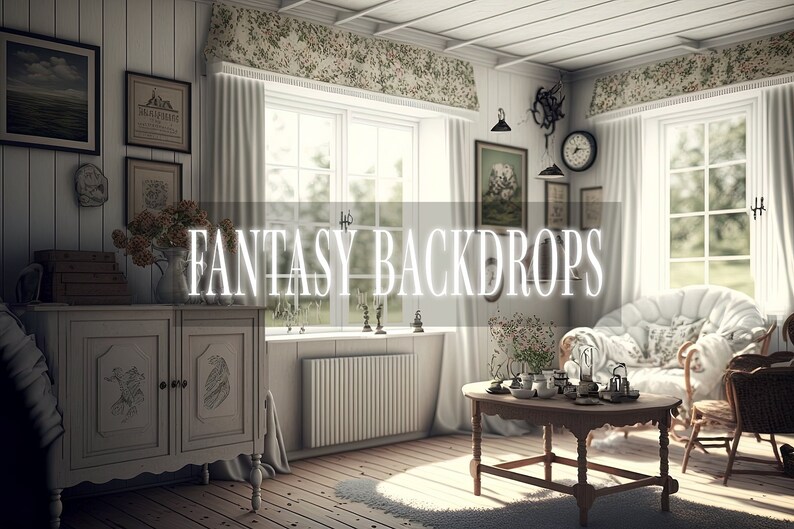 Light Rustic Rooms Digital Backdrops, Portrait Backdrop Overlays ...