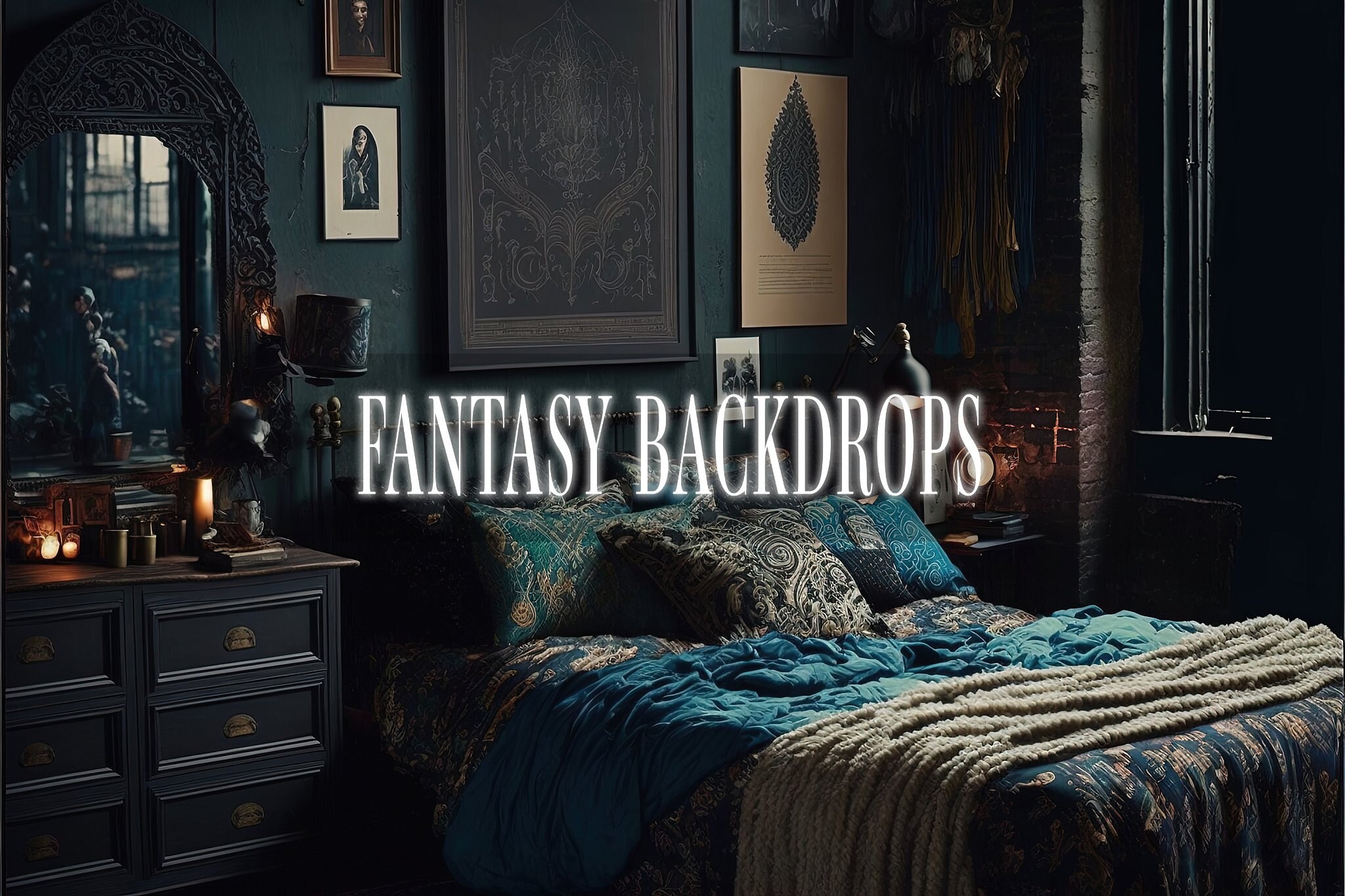 Rugged Urban Rooms Digital Backdrops, Portrait Backdrop Overlays ...