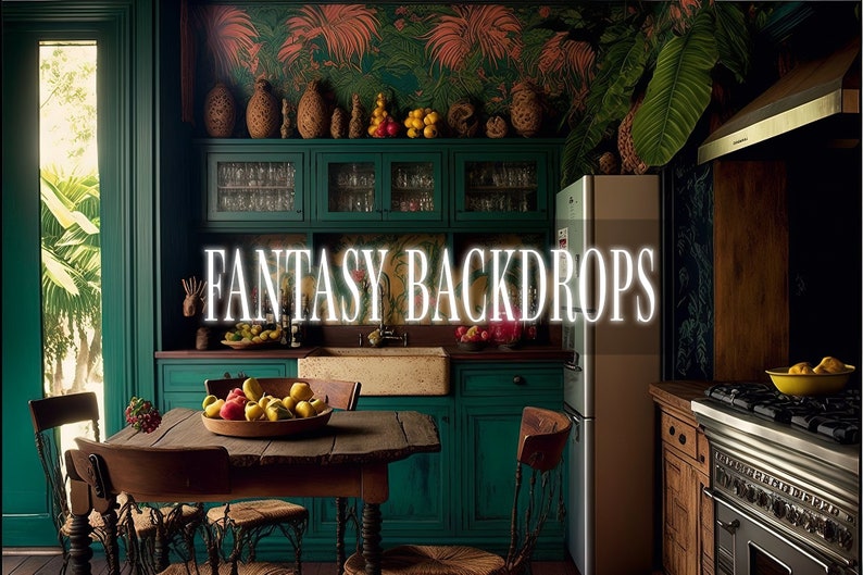 Exotic Kitchens Digital Backdrops, Portrait Backdrop Overlays, Studio ...
