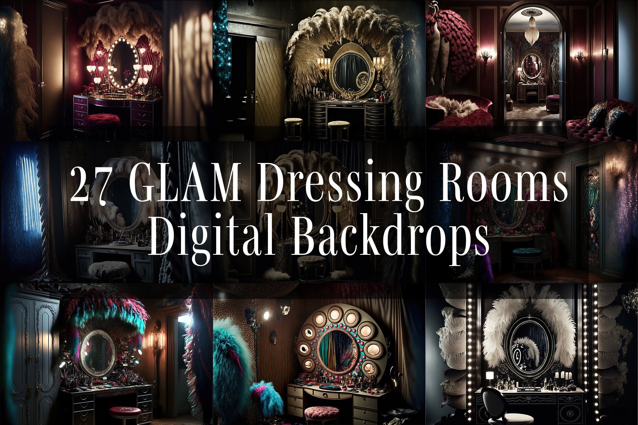 GLAM Dressing Rooms Digital Backdrops, Portrait Backdrop Overlays ...