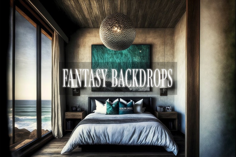 Malibu Rooms Digital Backdrops, Portrait Backdrop Overlays, Studio ...
